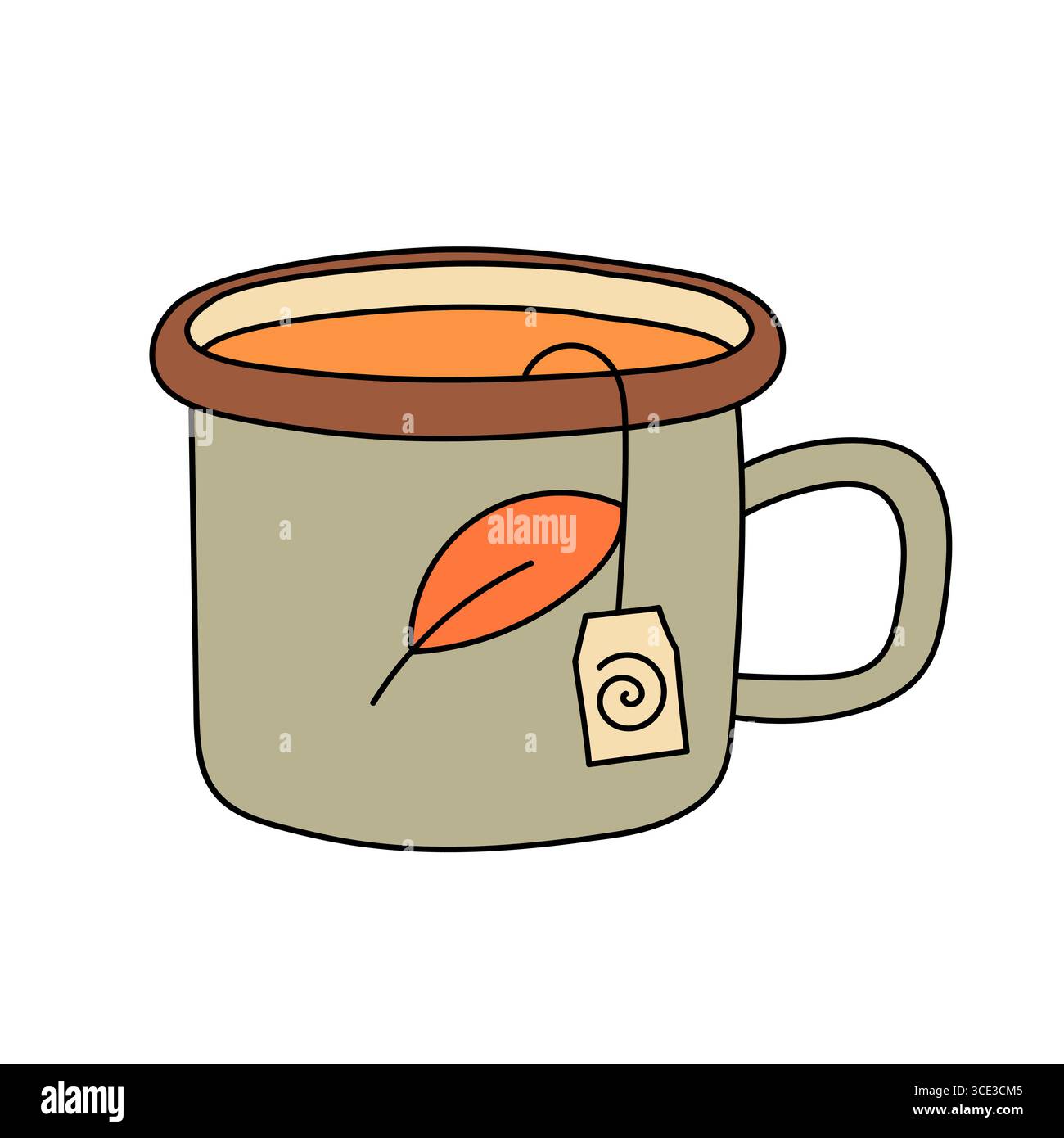 Mug hot tea autumn Stock Vector Images - Alamy