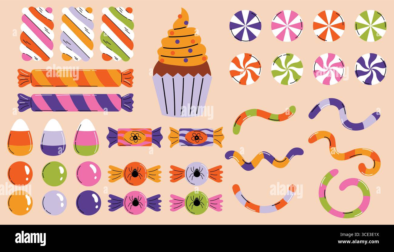 Jelly worm cartoon halloween Stock Vector Images - Alamy