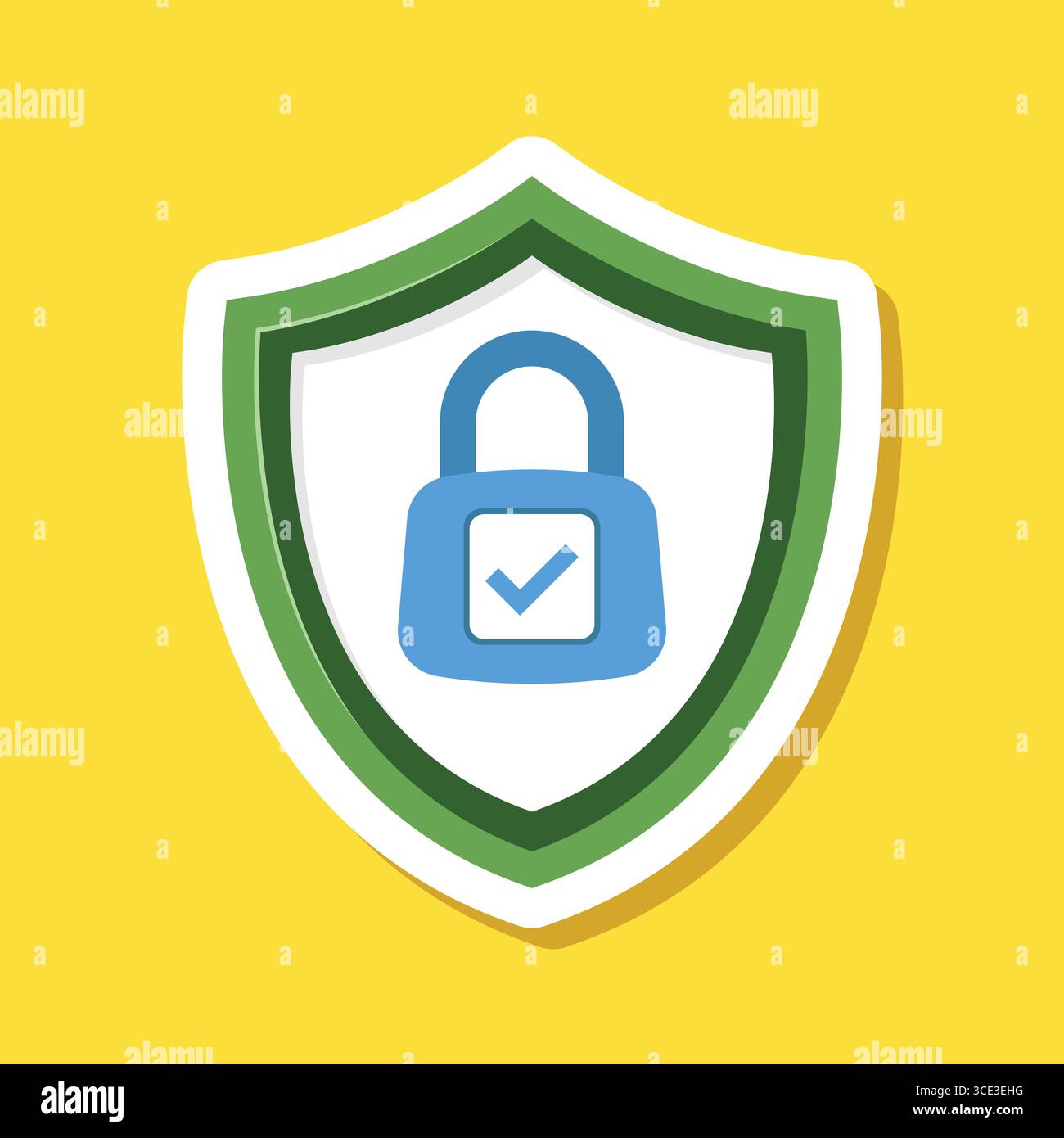 Secure sticker icon in flat style. Privacy guarantee vector ...
