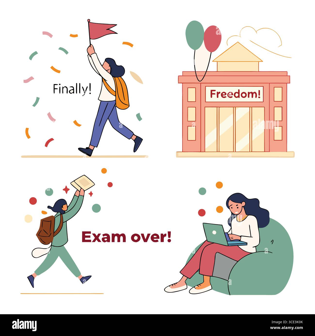 Celebration after exams Stock Vector Images - Alamy