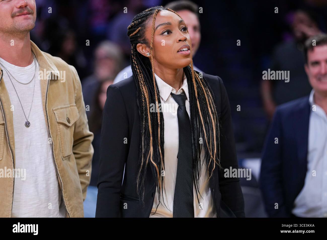 Renee Montgomery attends a WNBA game between the Atlanta Dream and the ...