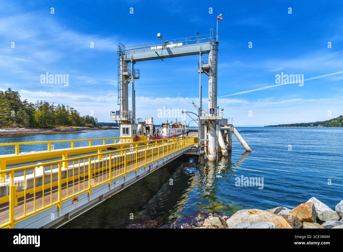 BC Ferries car approach ramp at Gravelly Bay, Denman Island, British ...