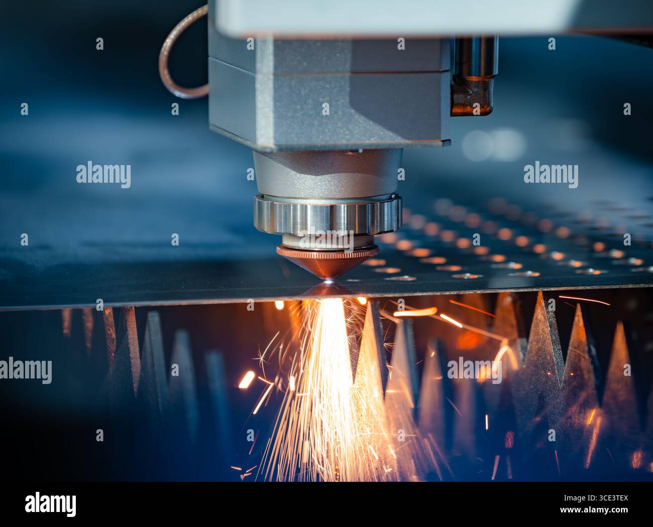 CNC Laser cutting of metal, modern industrial technology Making ...