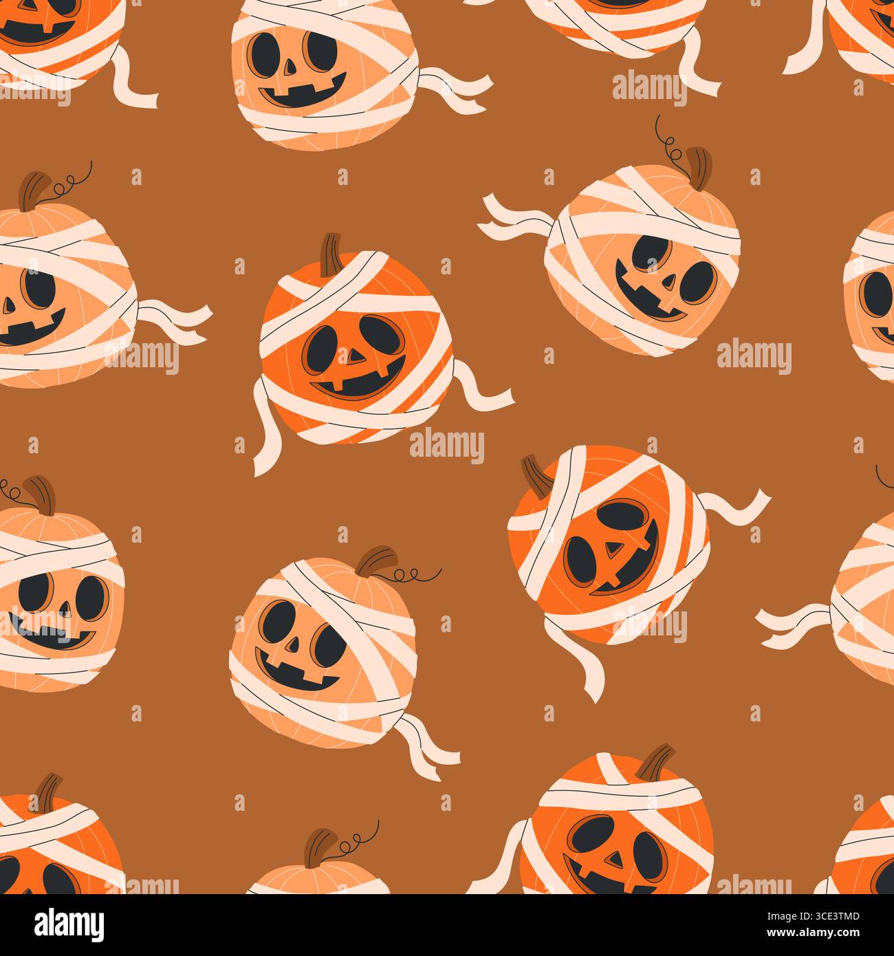 Halloween seamless pattern with pumpkins Stock Vector Image & Art - Alamy