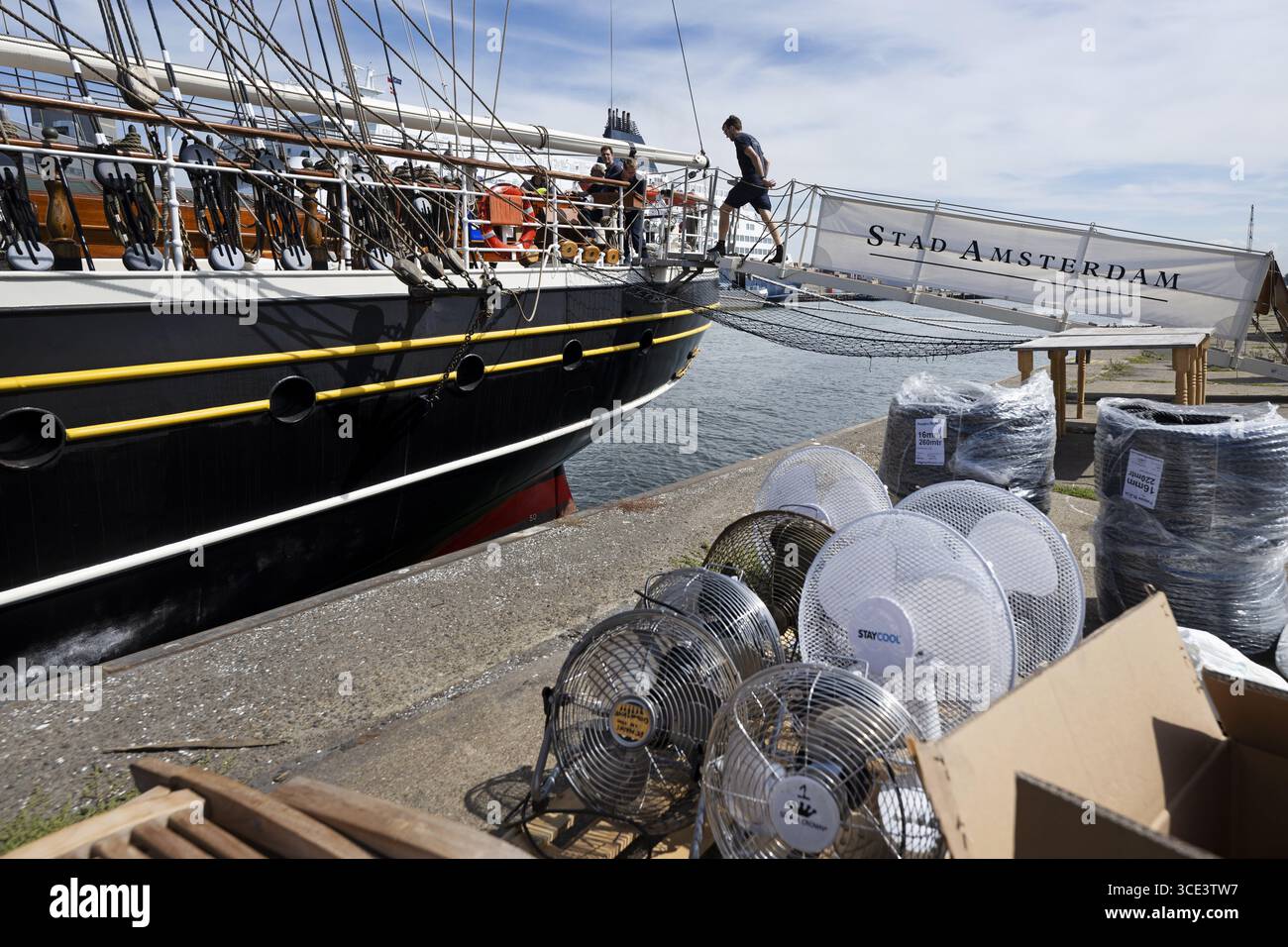 IJMUIDEN - The Clipper Stad Amsterdam at the Trawlerkade in the port of ...