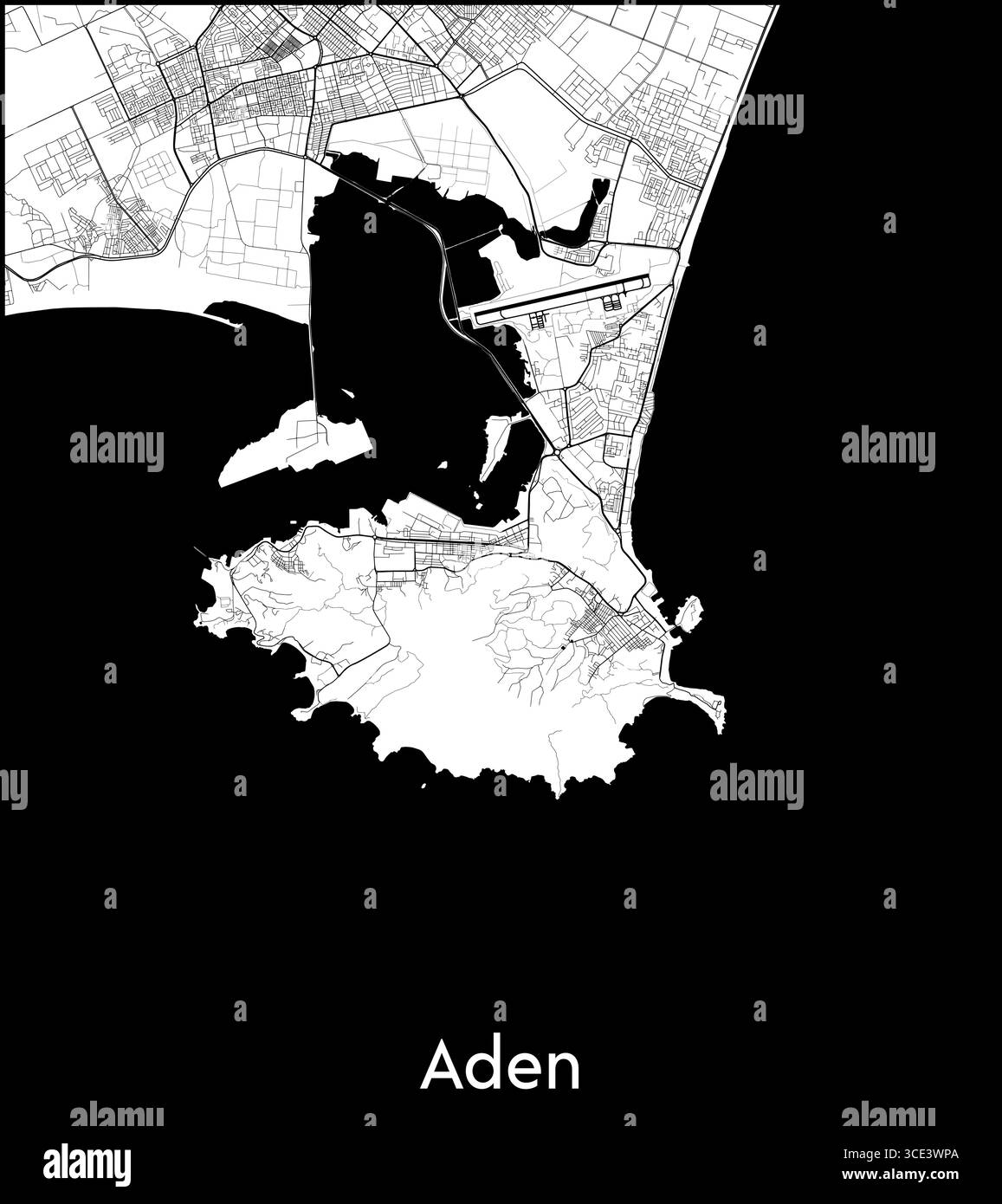 Aden outline map Black and White Stock Photos & Images - Alamy