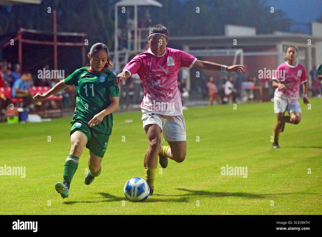 SAFF U-20 Women's Championship match between Bangladesh (Green)- Bhutan ...