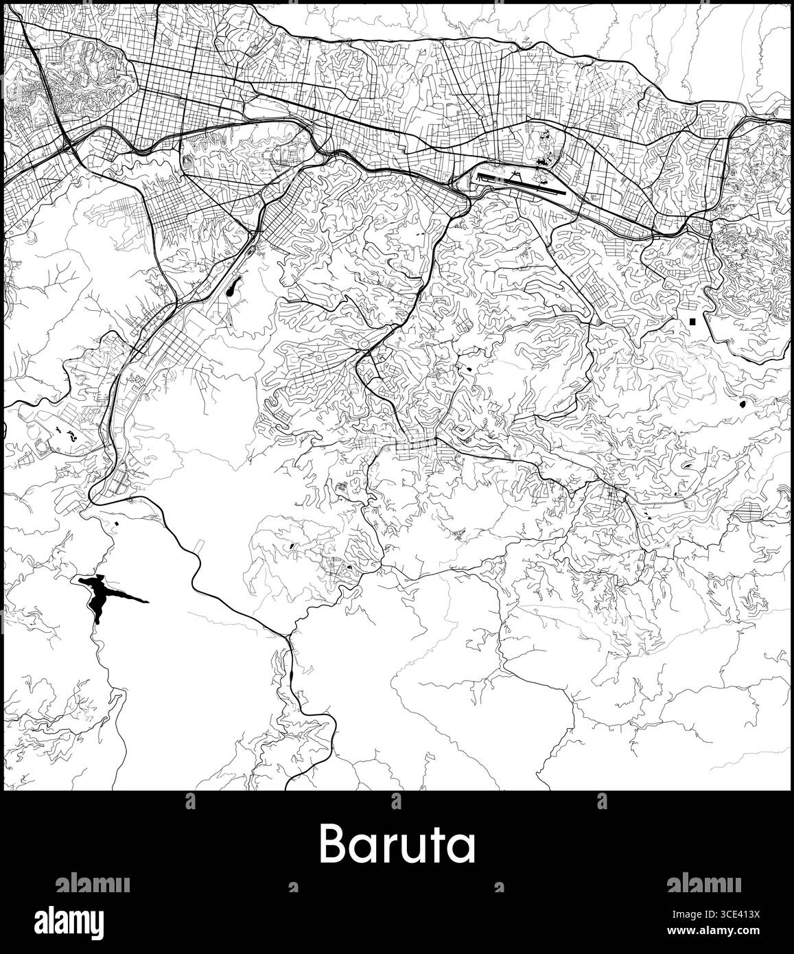 Venezuela map and cities Black and White Stock Photos & Images - Alamy