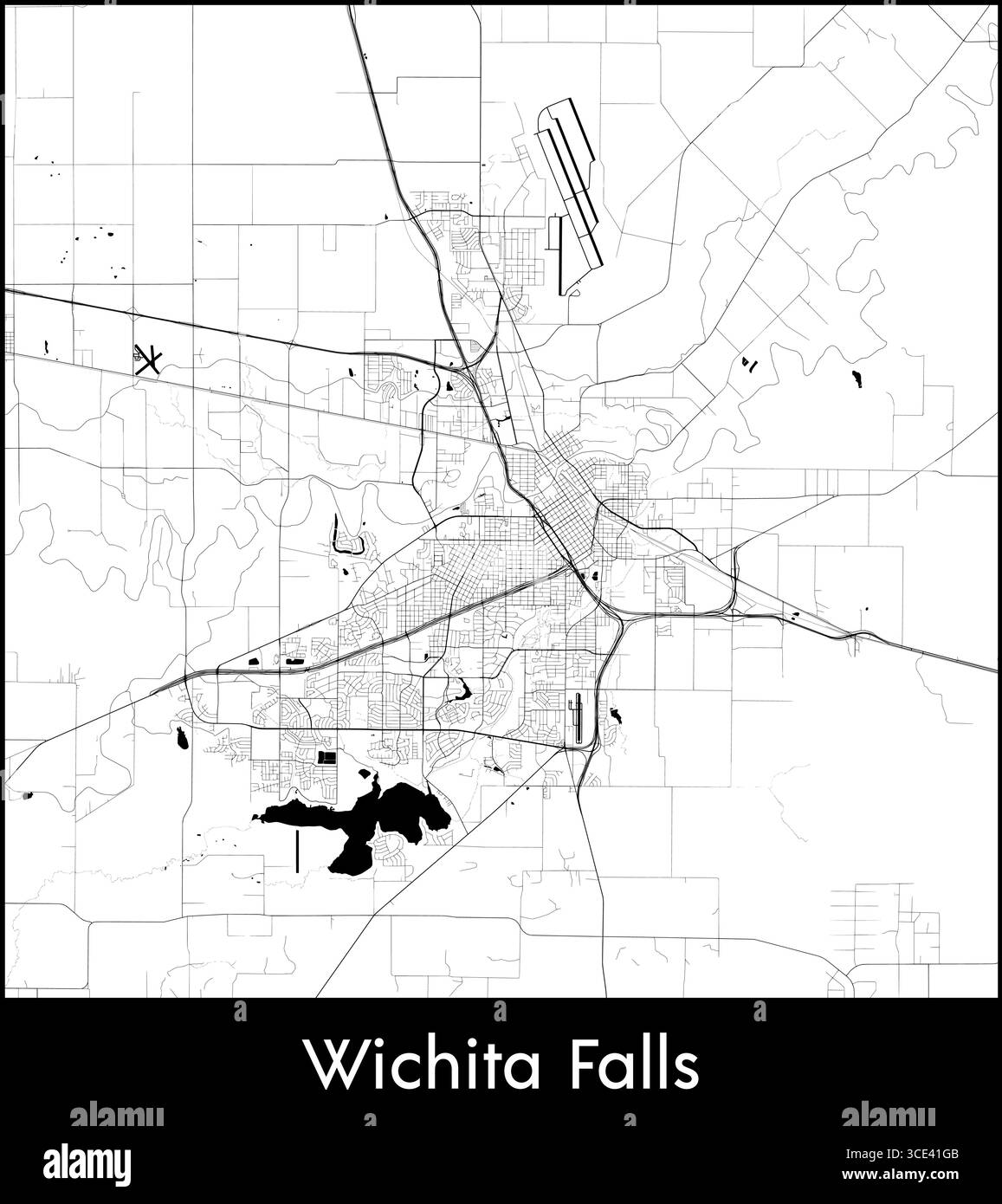 Falls vector outline map Black and White Stock Photos & Images - Alamy
