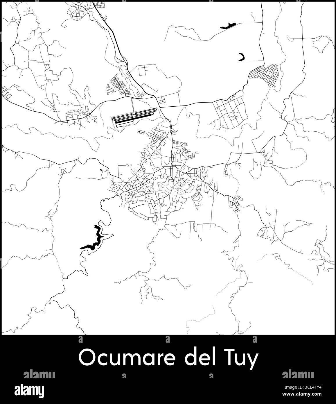 Ocumare del Tuy city map, Venezuela - Topographic vector map poster ...