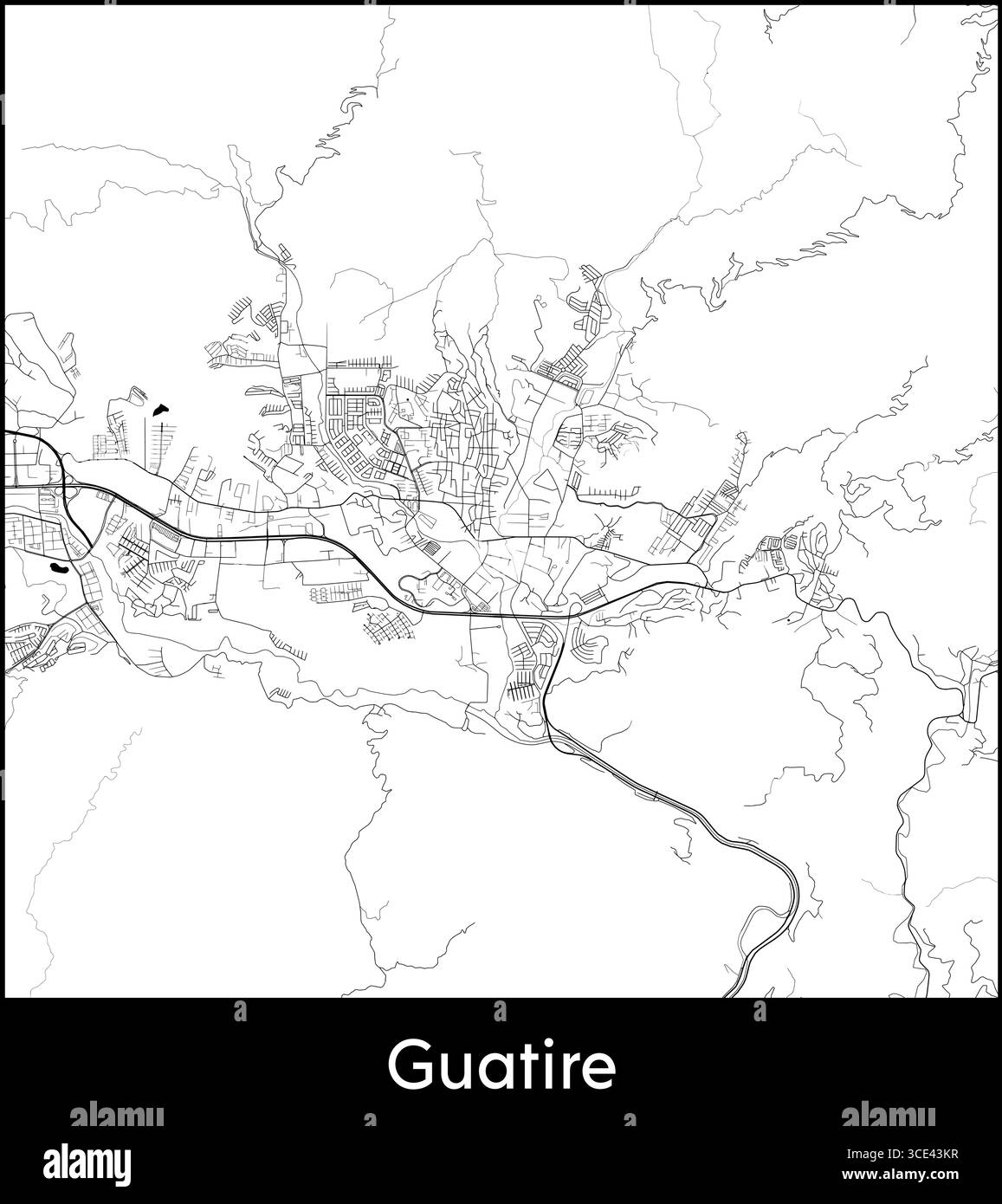 Venezuela map and cities Black and White Stock Photos & Images - Alamy