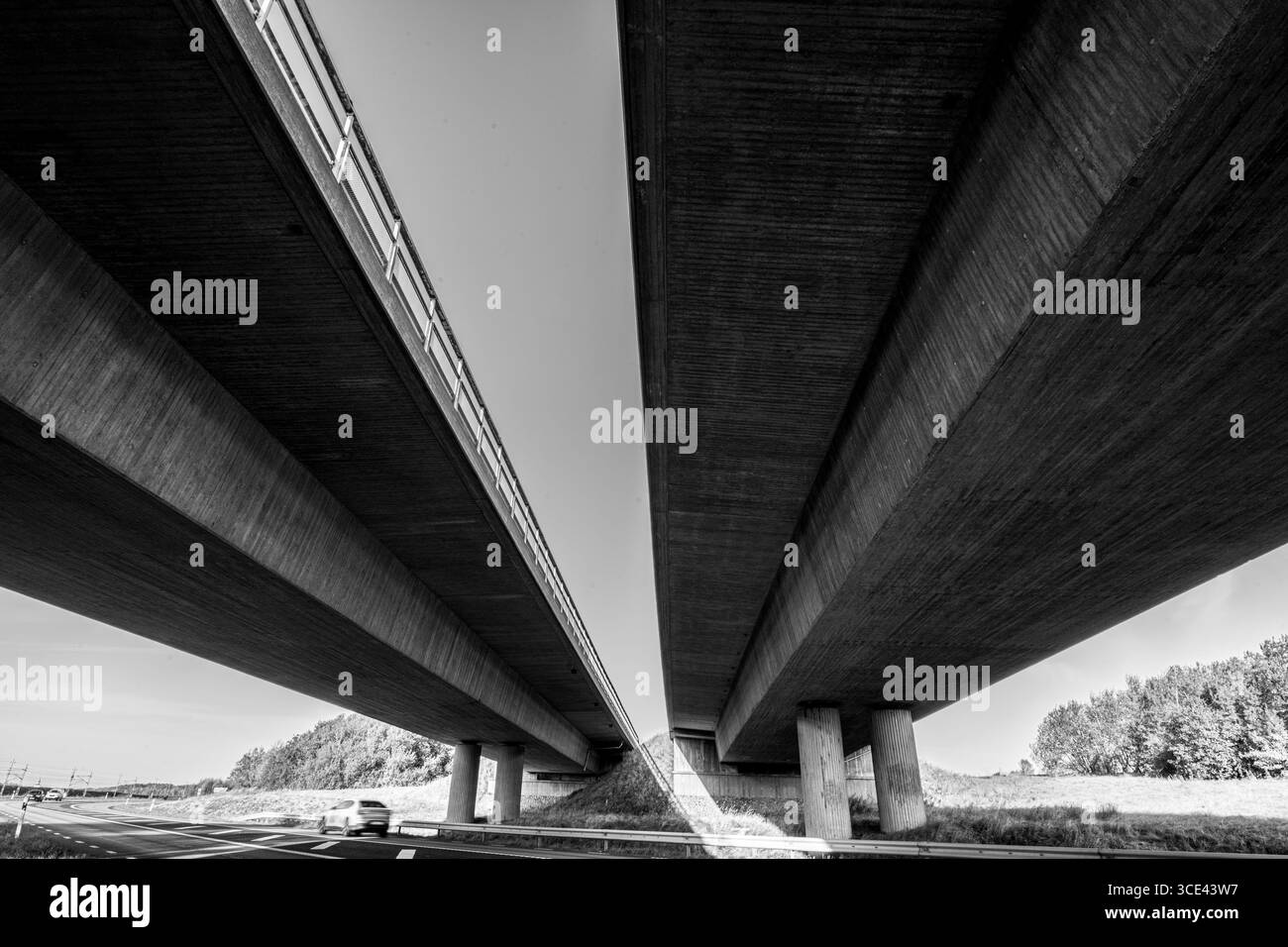 Car underneath Black and White Stock Photos & Images - Alamy