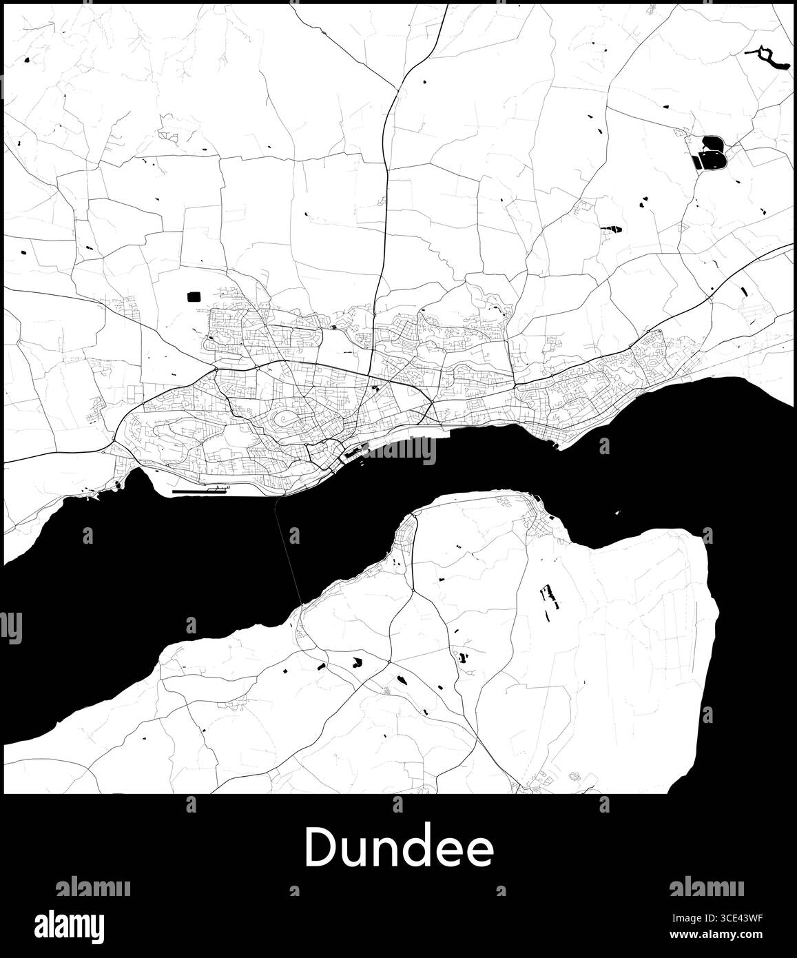 Map of dundee Black and White Stock Photos & Images - Alamy