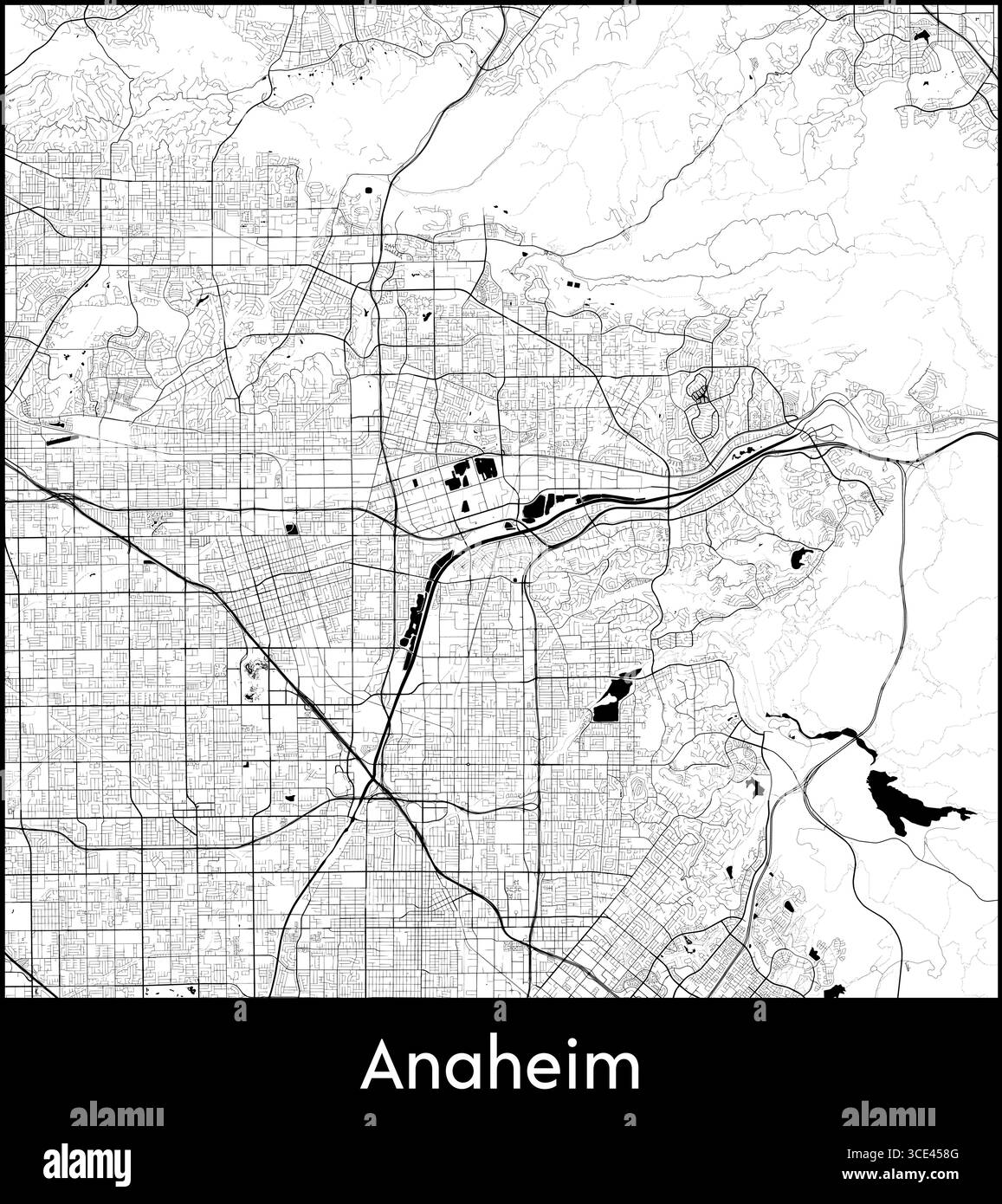Anaheim map Black and White Stock Photos & Images - Alamy