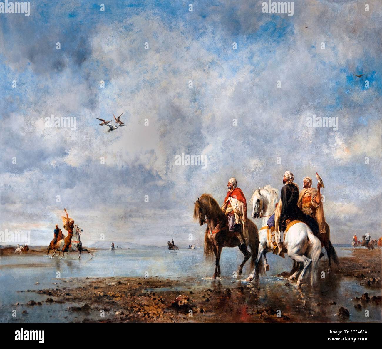 The Heron Hunt or Arabs Hunting with Falcons 1865 Arabic Arabian by ...