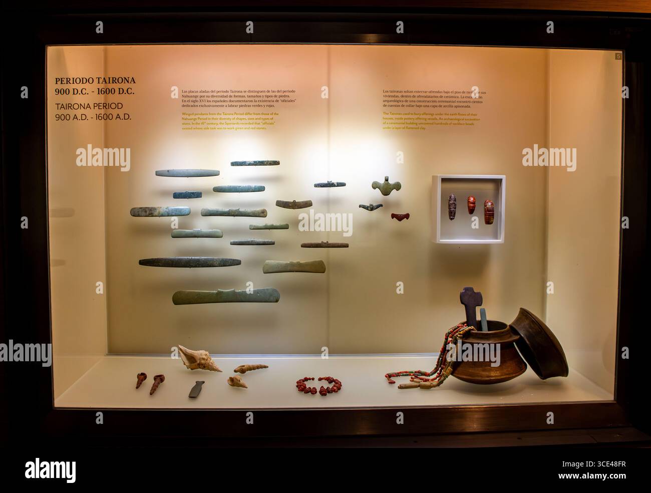 Historical stone tools displayed in the Tairona Gold Museum, showcasing ...