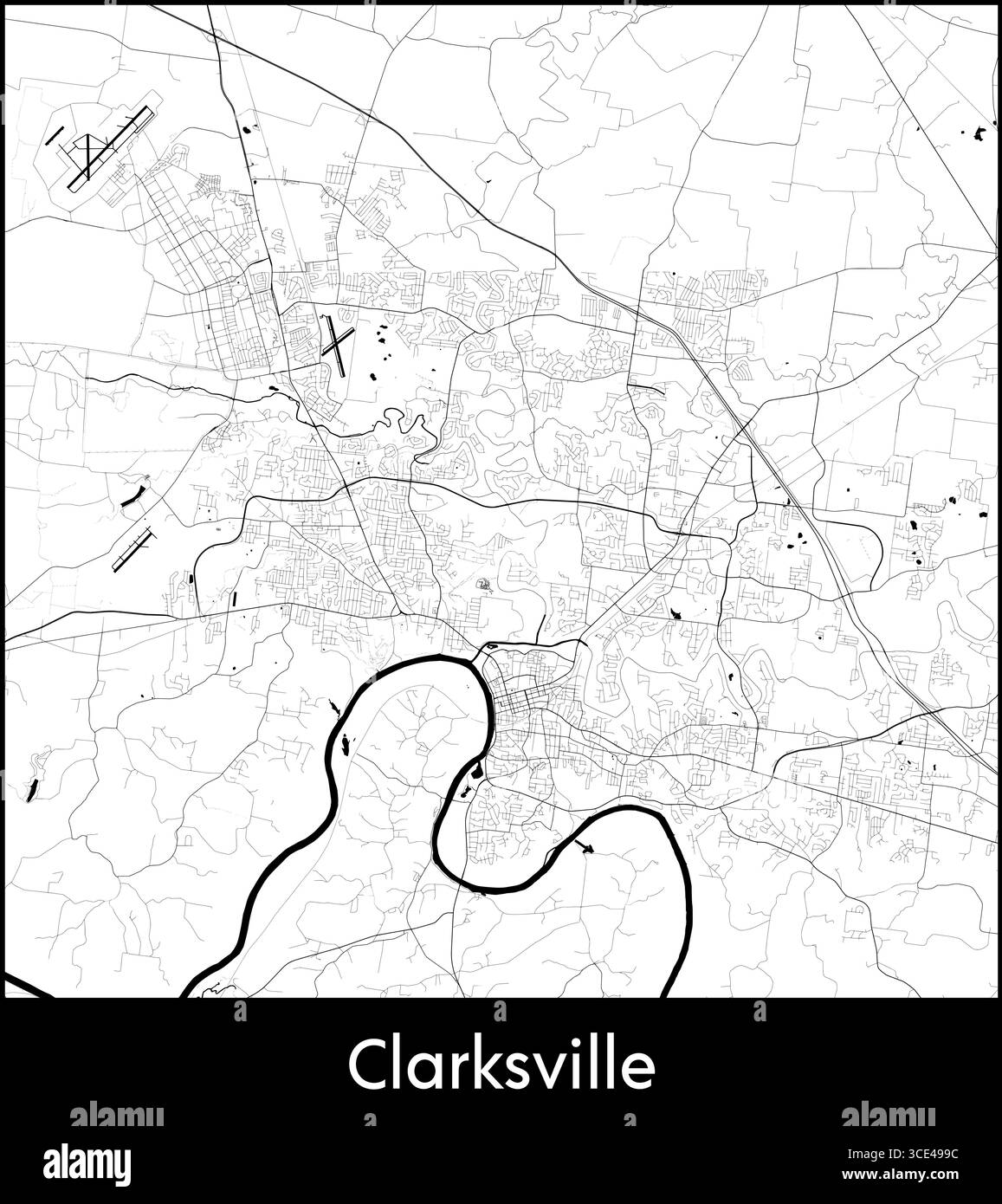 Map of clarksville Stock Vector Images - Alamy