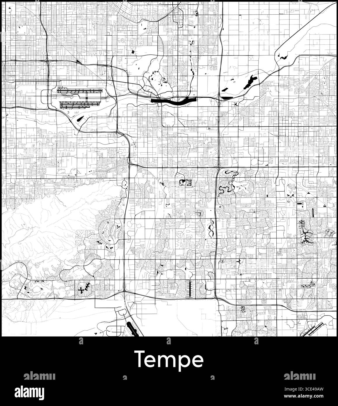 Map of tempe Black and White Stock Photos & Images - Alamy