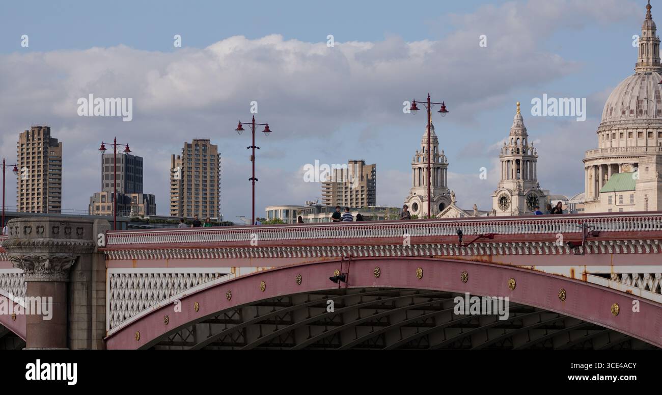 LONDON, UK - AUGUST 5, 2025 - Blackfriars Bridge framing St. Paul s ...