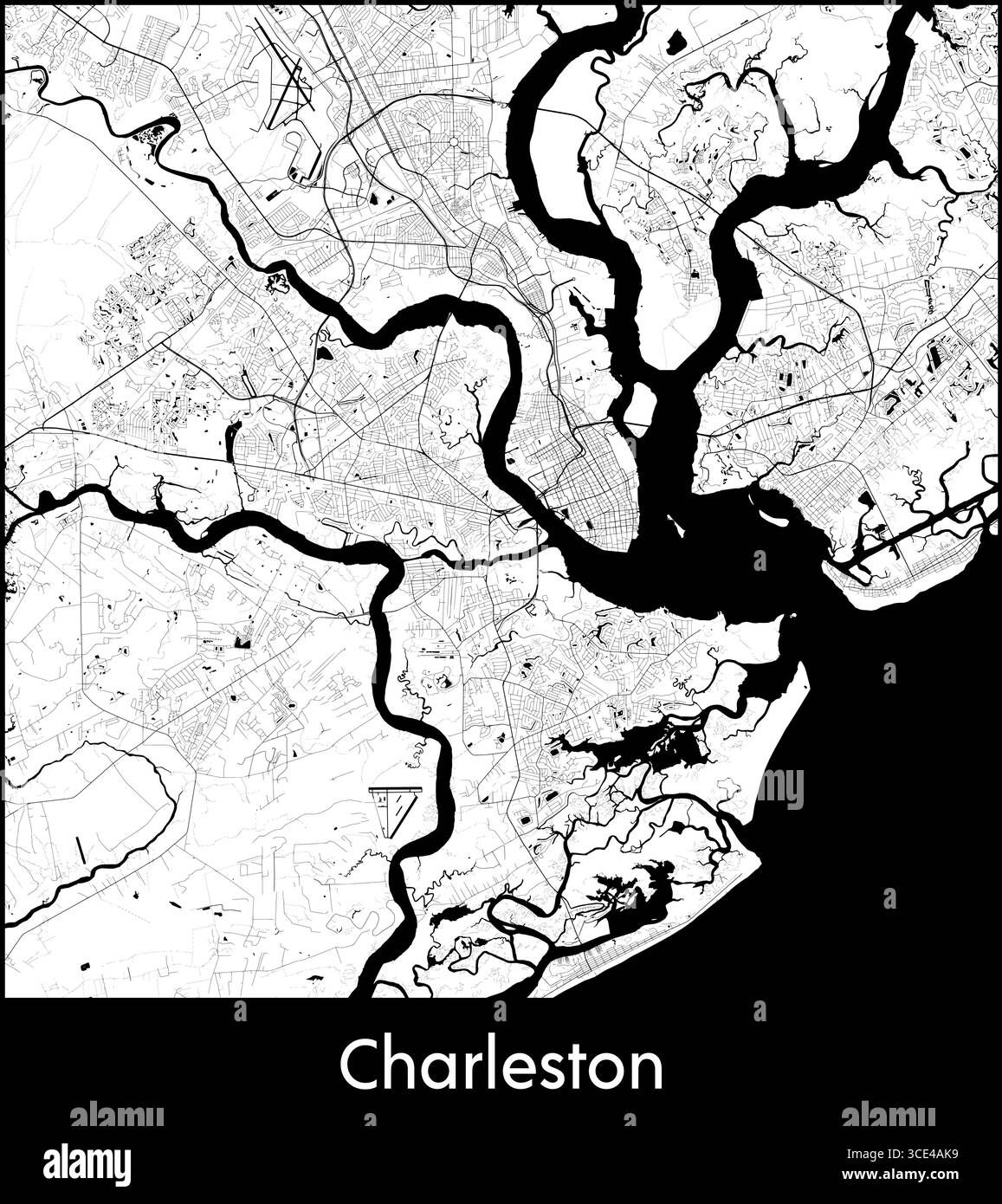 Charleston united states outline Black and White Stock Photos & Images ...