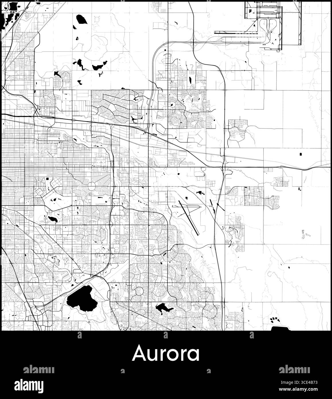 Aurora vector map Black and White Stock Photos & Images - Alamy