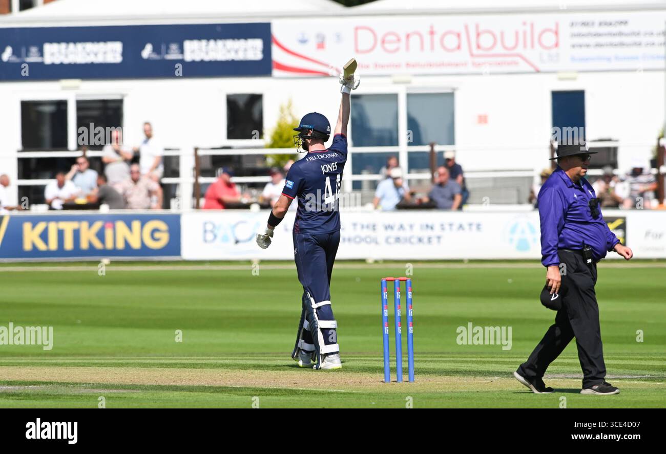 Hove UK 15th August 2025 - Michael Jones reaches his half century for ...