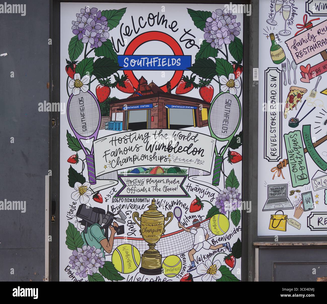 LONDON, UK - AUGUST 5, 2025 - Colorful mural in southfields, London ...