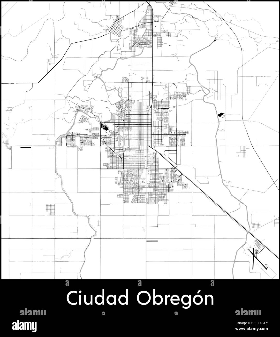 Map of ciudad obregon mexico Black and White Stock Photos & Images - Alamy