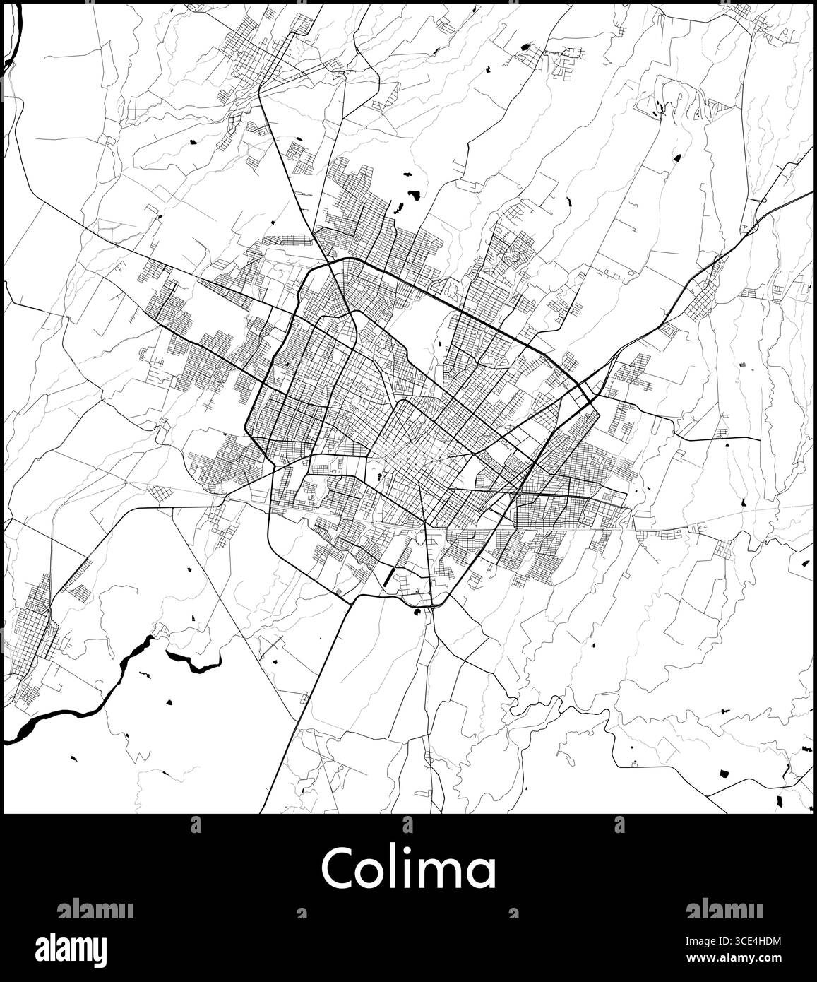 Colima street map hi-res stock photography and images - Alamy