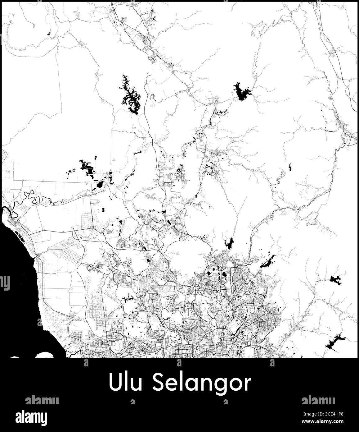Selangor vector outline map Black and White Stock Photos & Images - Alamy