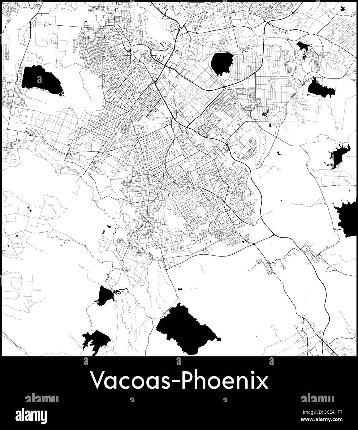 Vacoas Phoenix city map, Mauritius - Topographic vector map poster ...