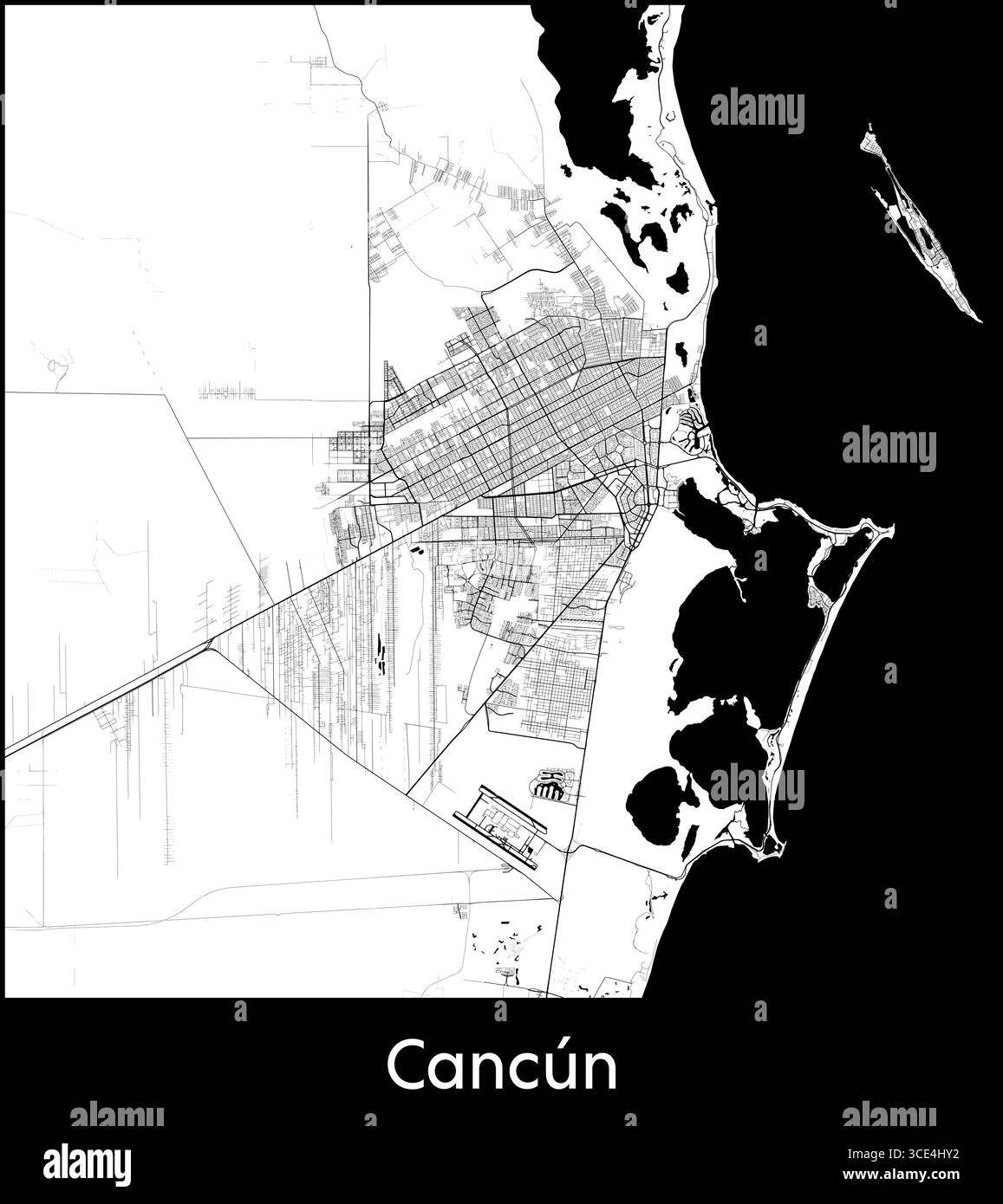 Map of cancun Black and White Stock Photos & Images - Alamy