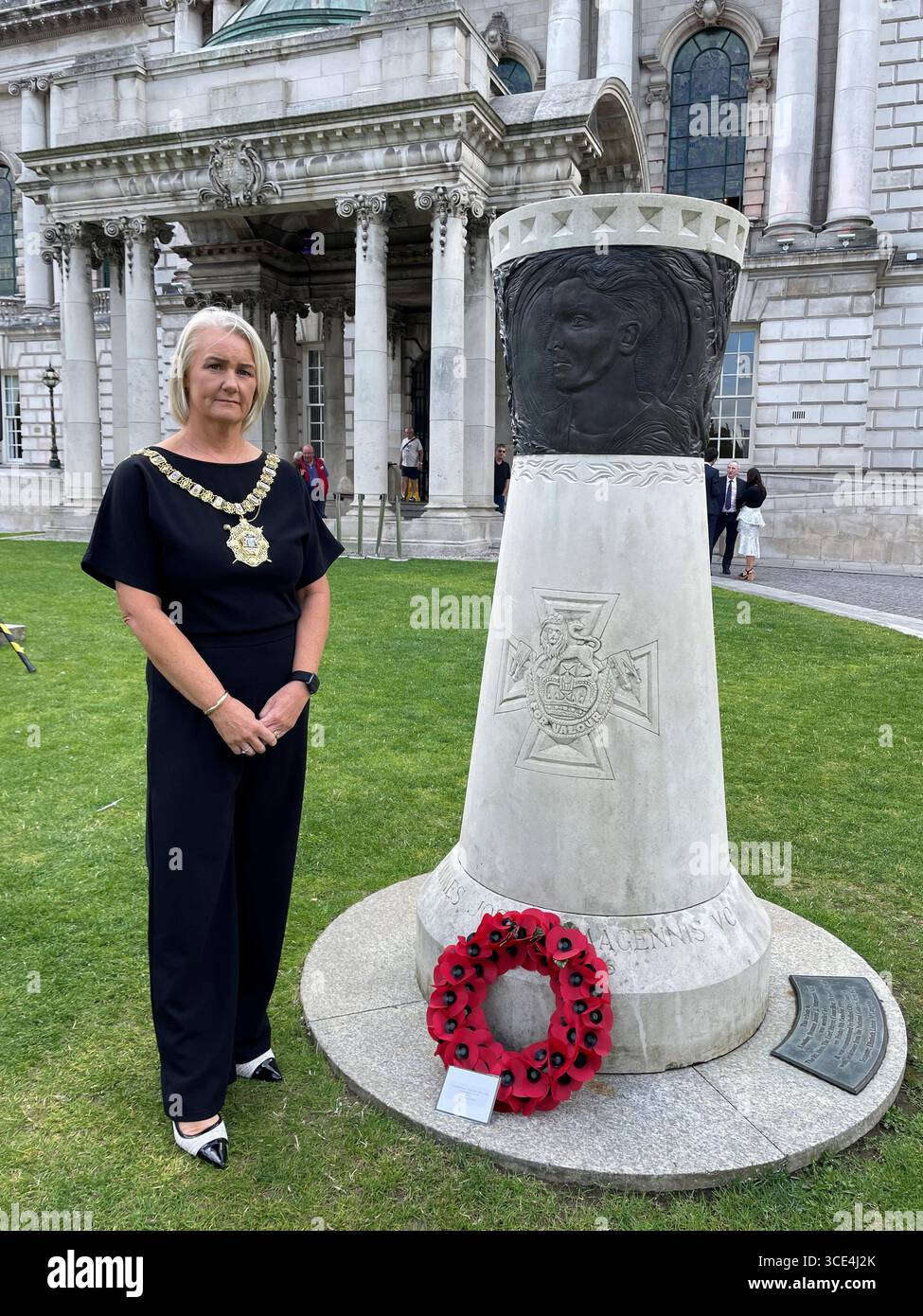 Lord Mayor of Belfast, Councillor Tracy Kelly, attends a wreath-laying ...
