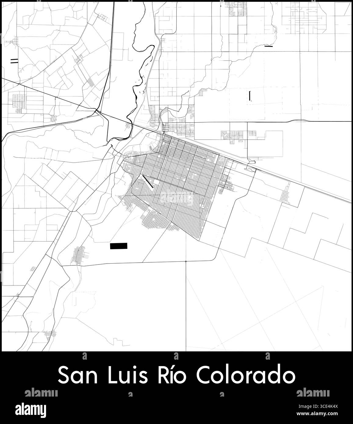 San Luis Rio Colorado city map, Mexico - Topographic vector map poster ...