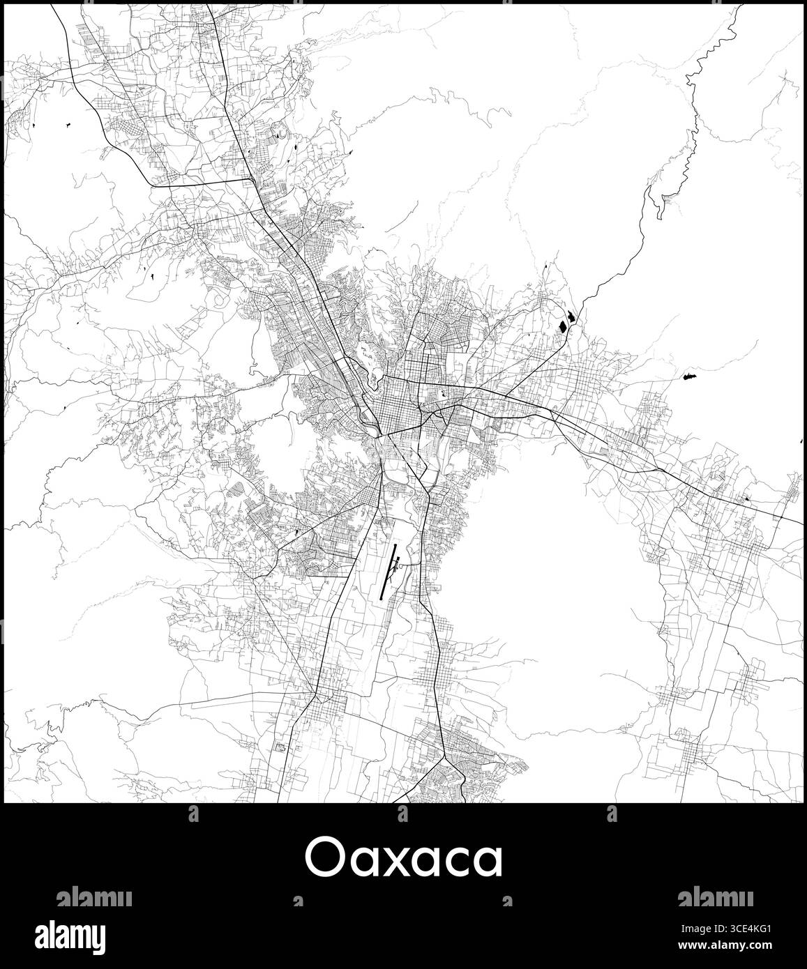 Oaxaca city map, Mexico - Topographic vector map poster Stock Vector ...