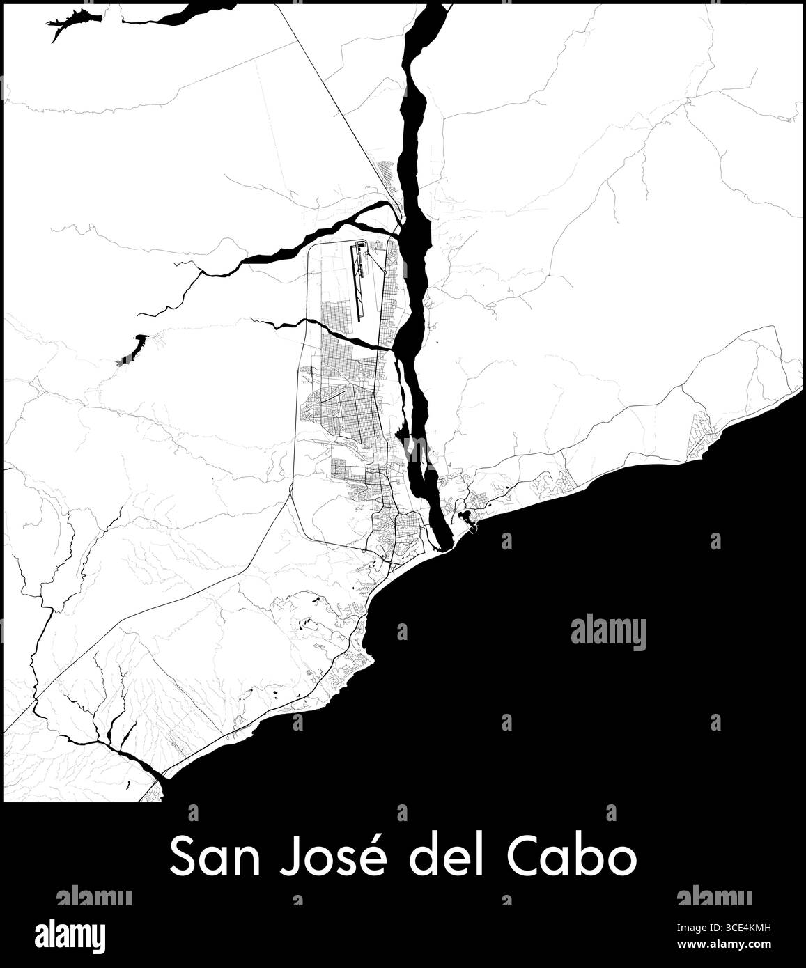 San Jose del Cabo city map, Mexico - Topographic vector map poster ...