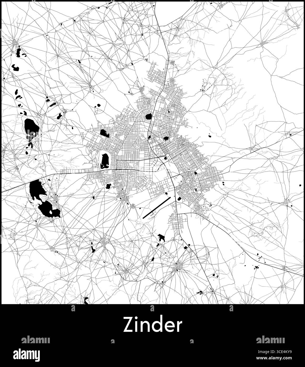 Zinder vector outline map Black and White Stock Photos & Images - Alamy