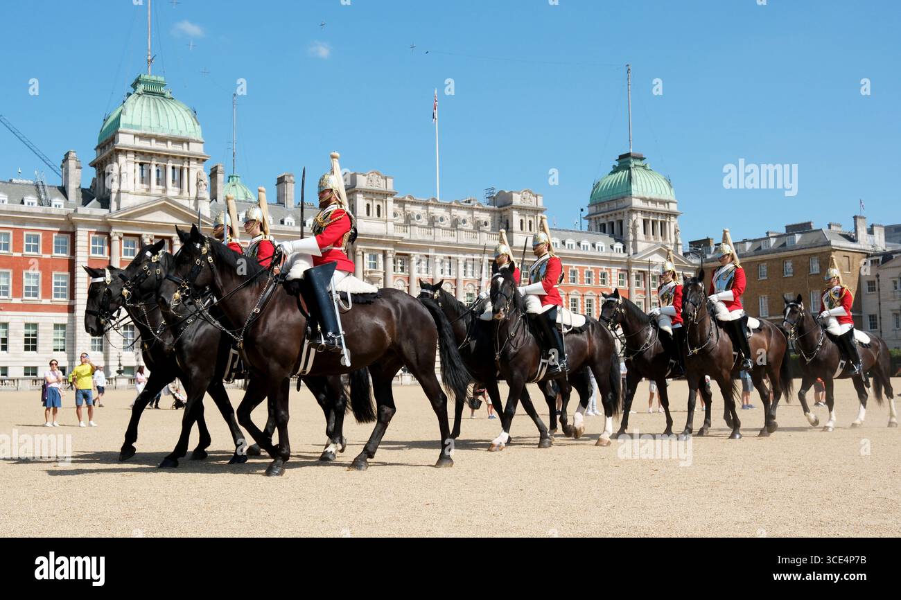 The King's Life Guard at the changing the Life Guard ceremony, Horse ...