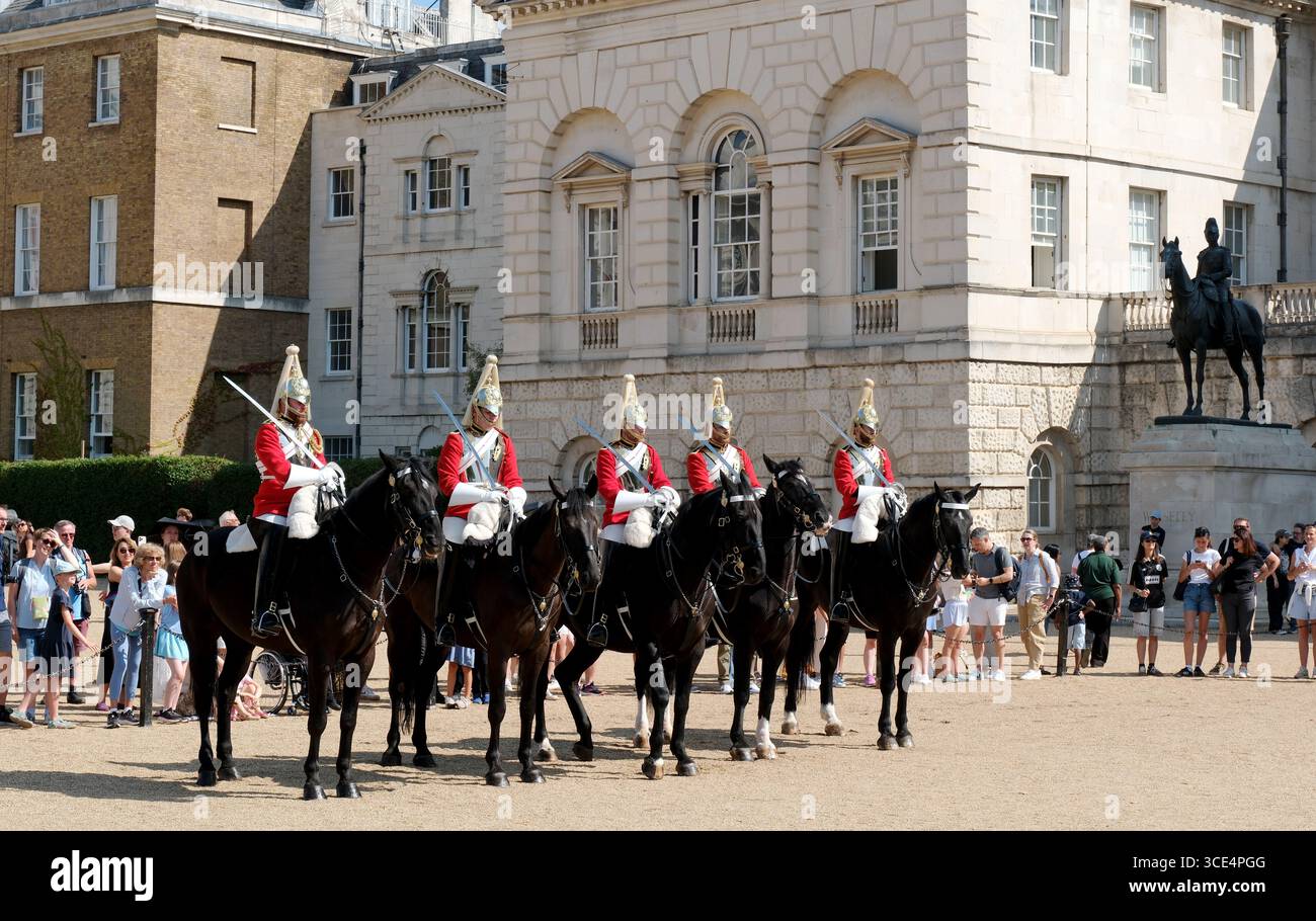 The King's Life Guard at the changing the Life Guard ceremony, Horse ...