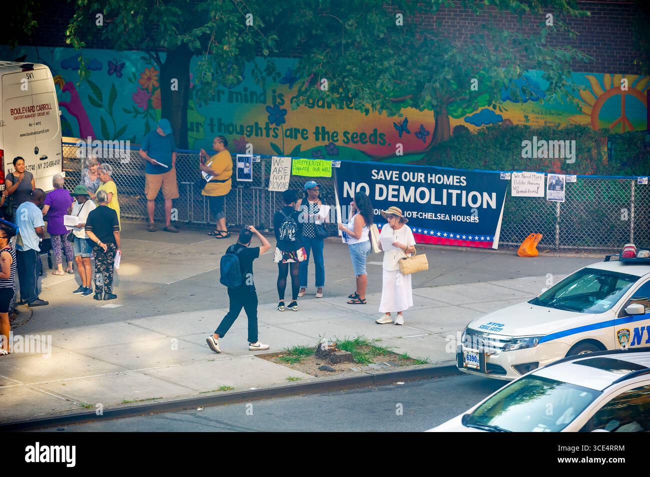 Activists protest against the demolition and redevelopment plans for ...