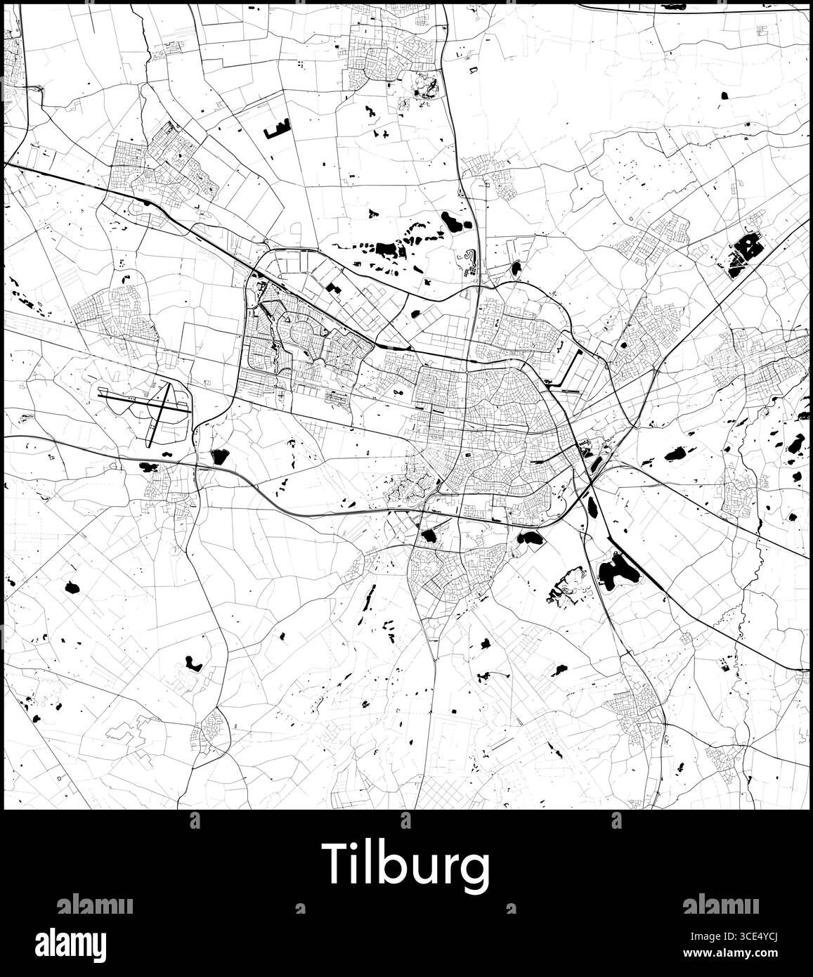 Map of tilburg Black and White Stock Photos & Images - Alamy