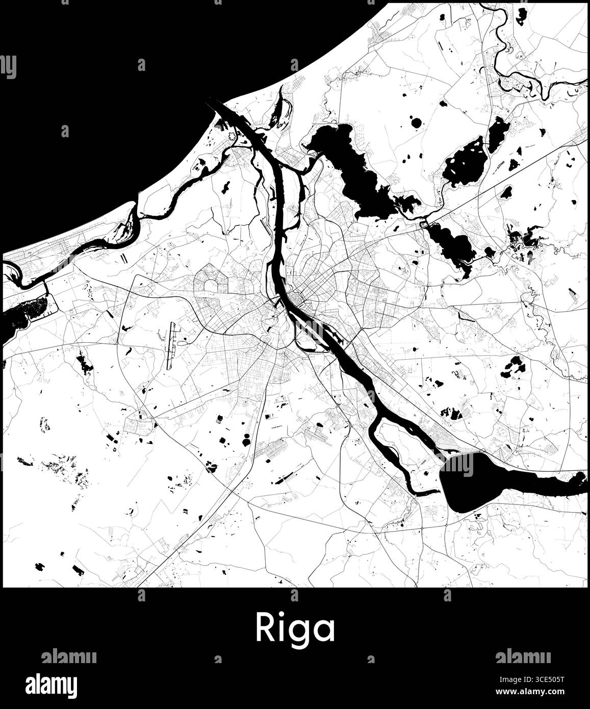 Riga map vector map hi-res stock photography and images - Alamy