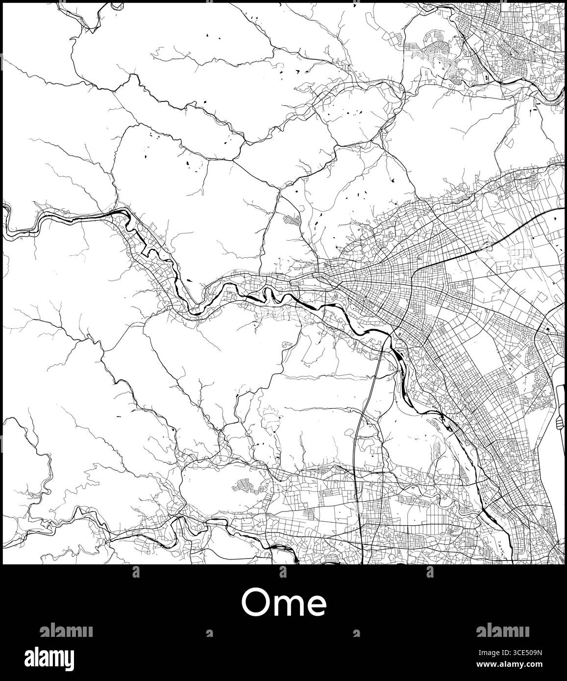 Vector map cities on Black and White Stock Photos & Images - Alamy