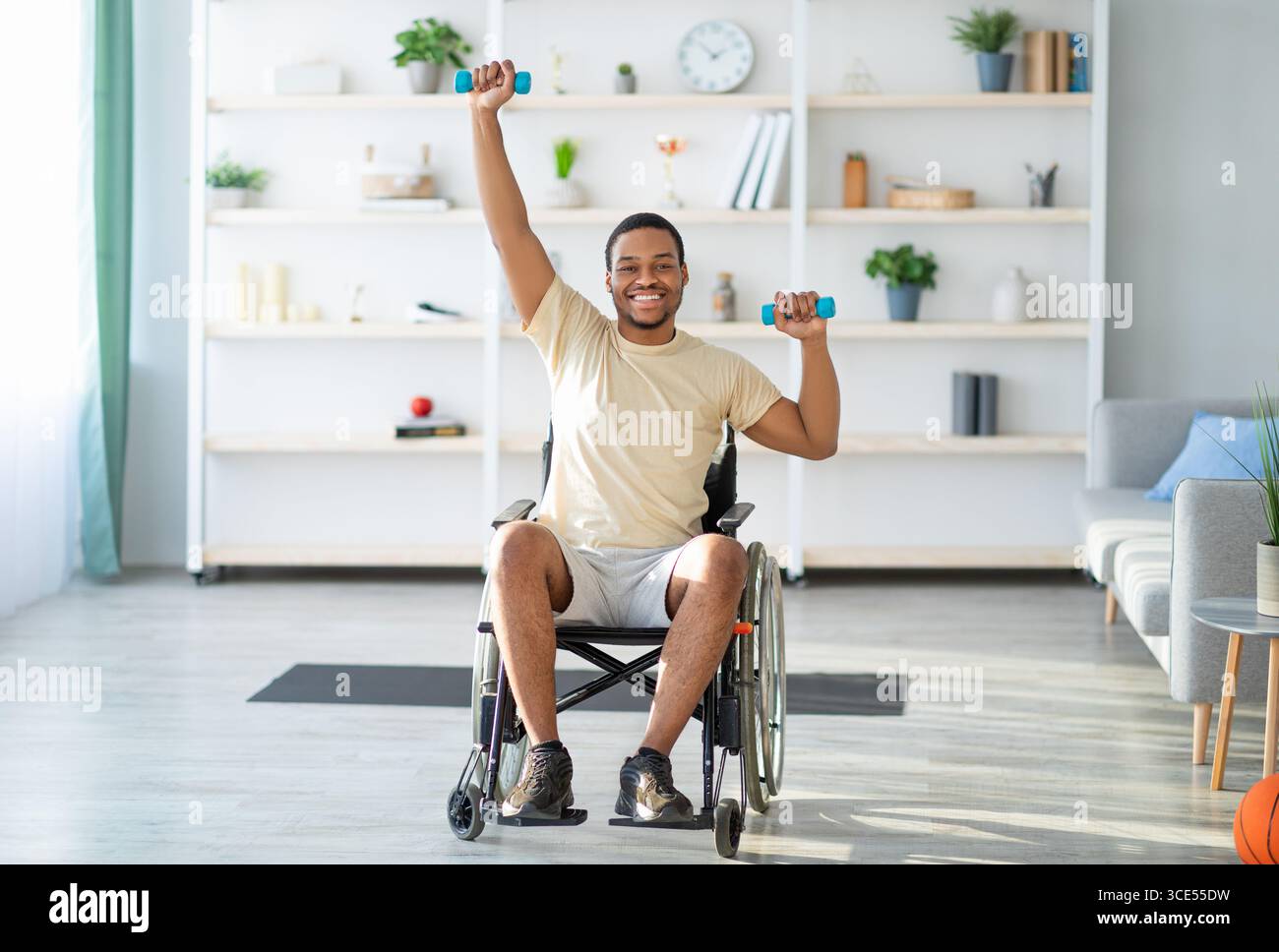 Physical activities for disabled people. Handicapped man in wheelchair ...