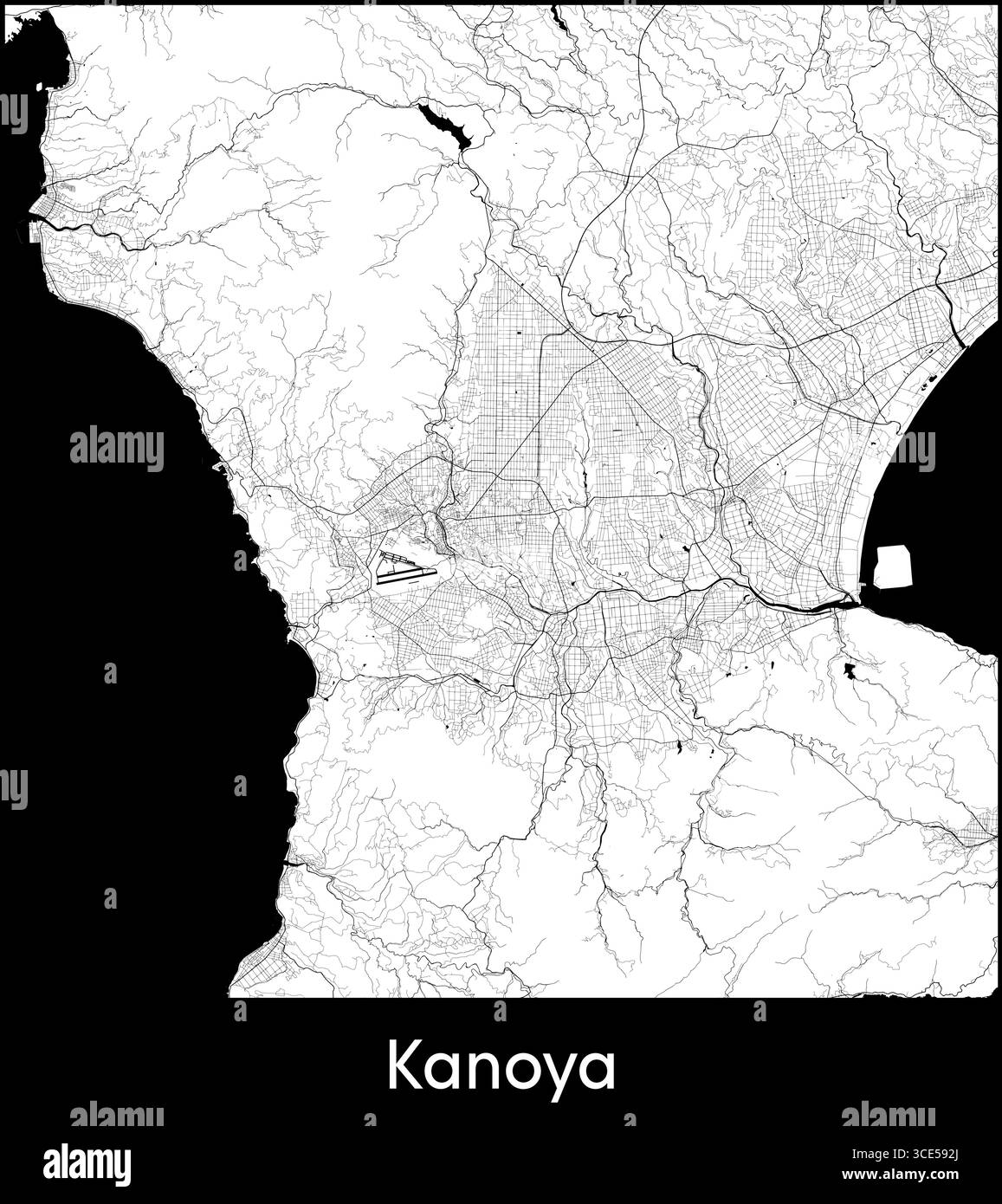 Kanoya city map hi-res stock photography and images - Alamy