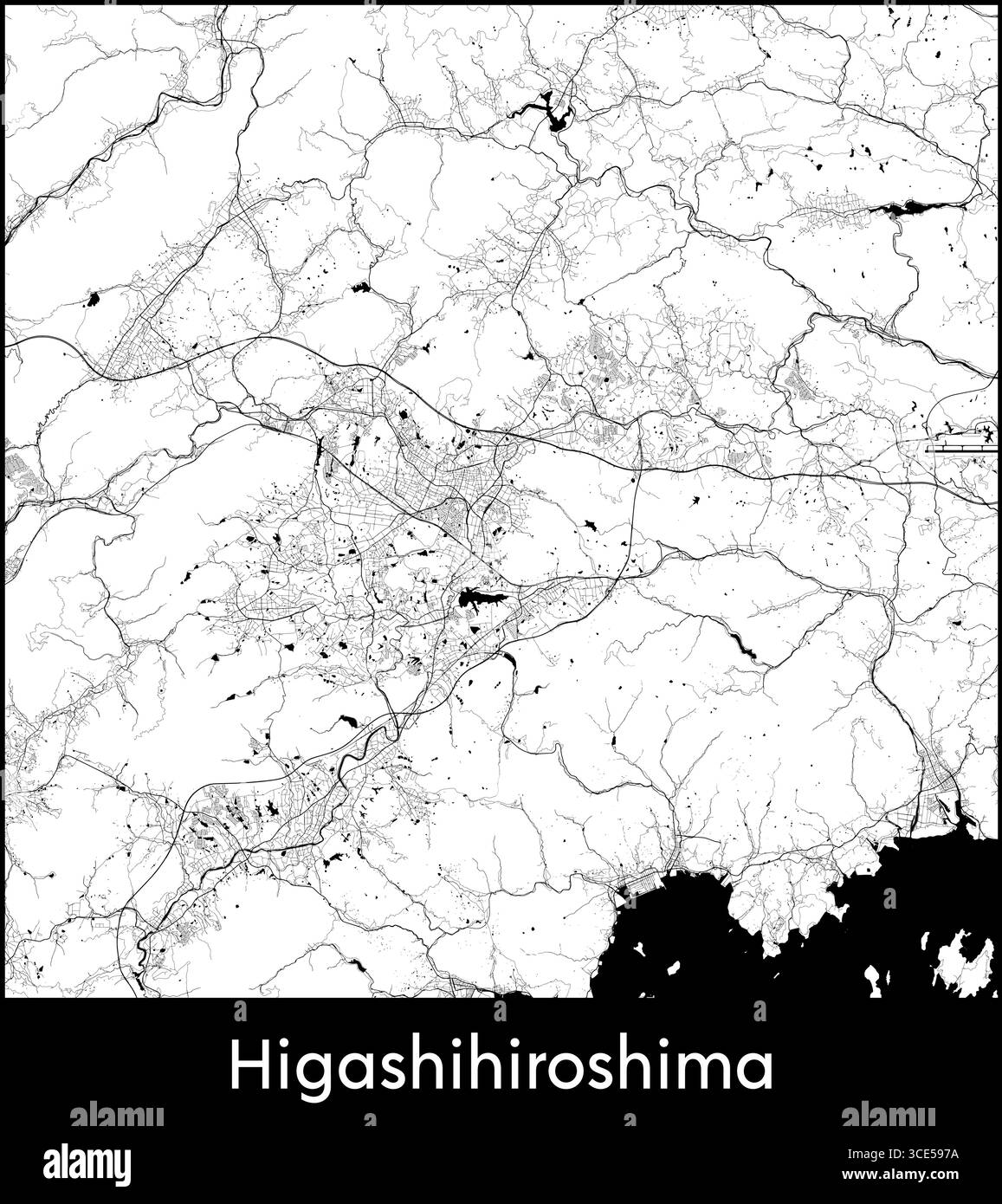 Higashihiroshima map hi-res stock photography and images - Alamy