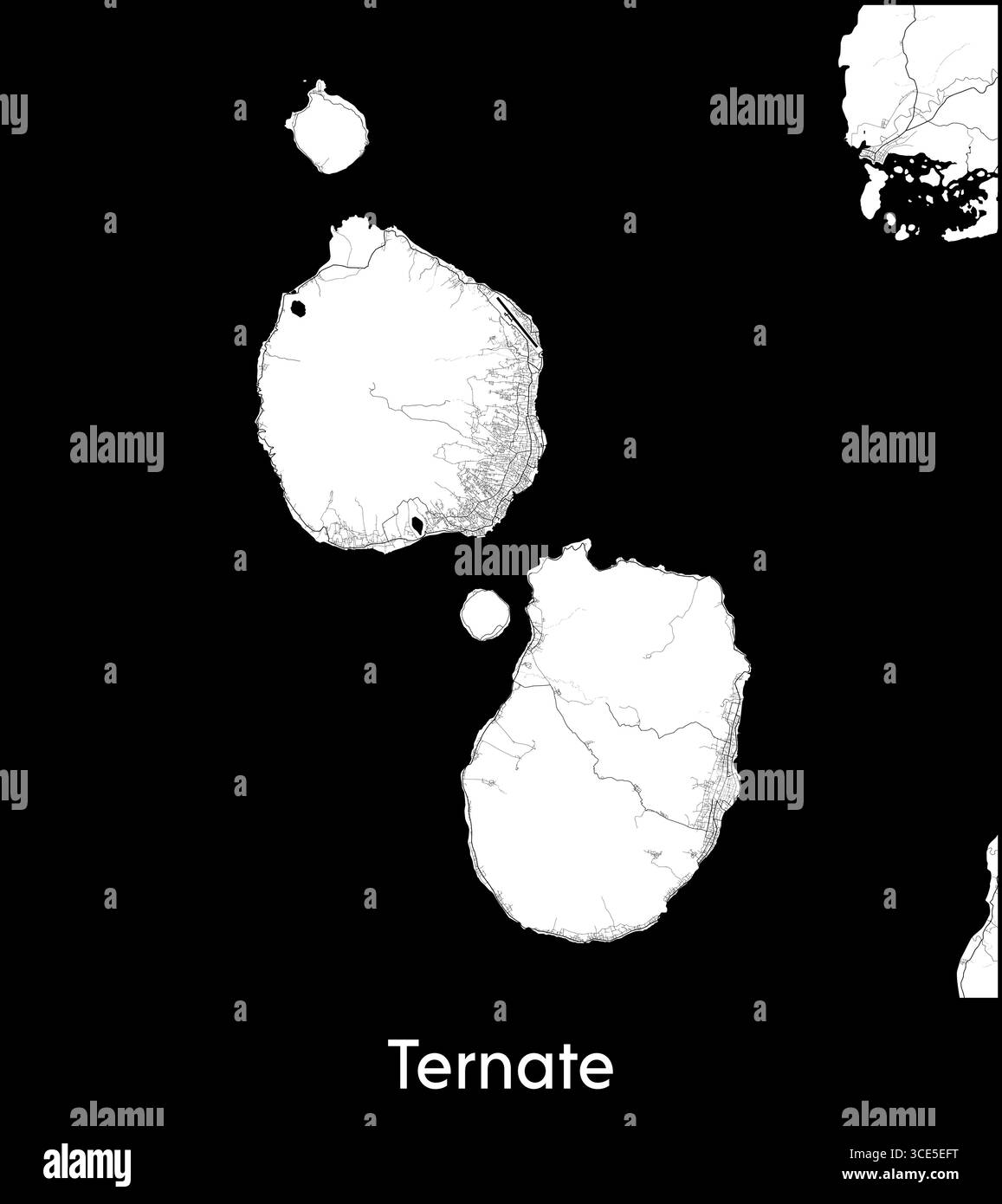 Ternate outline map Black and White Stock Photos & Images - Alamy