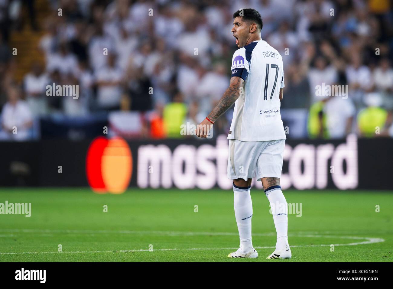 Cristian romero tottenham celebrates hi-res stock photography and ...