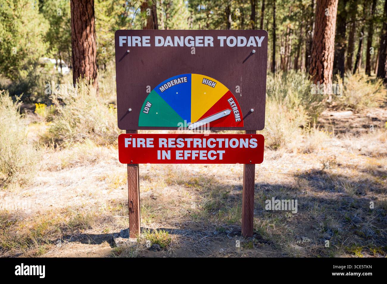 Extreme Fire Danger Sign Stock Photo - Alamy