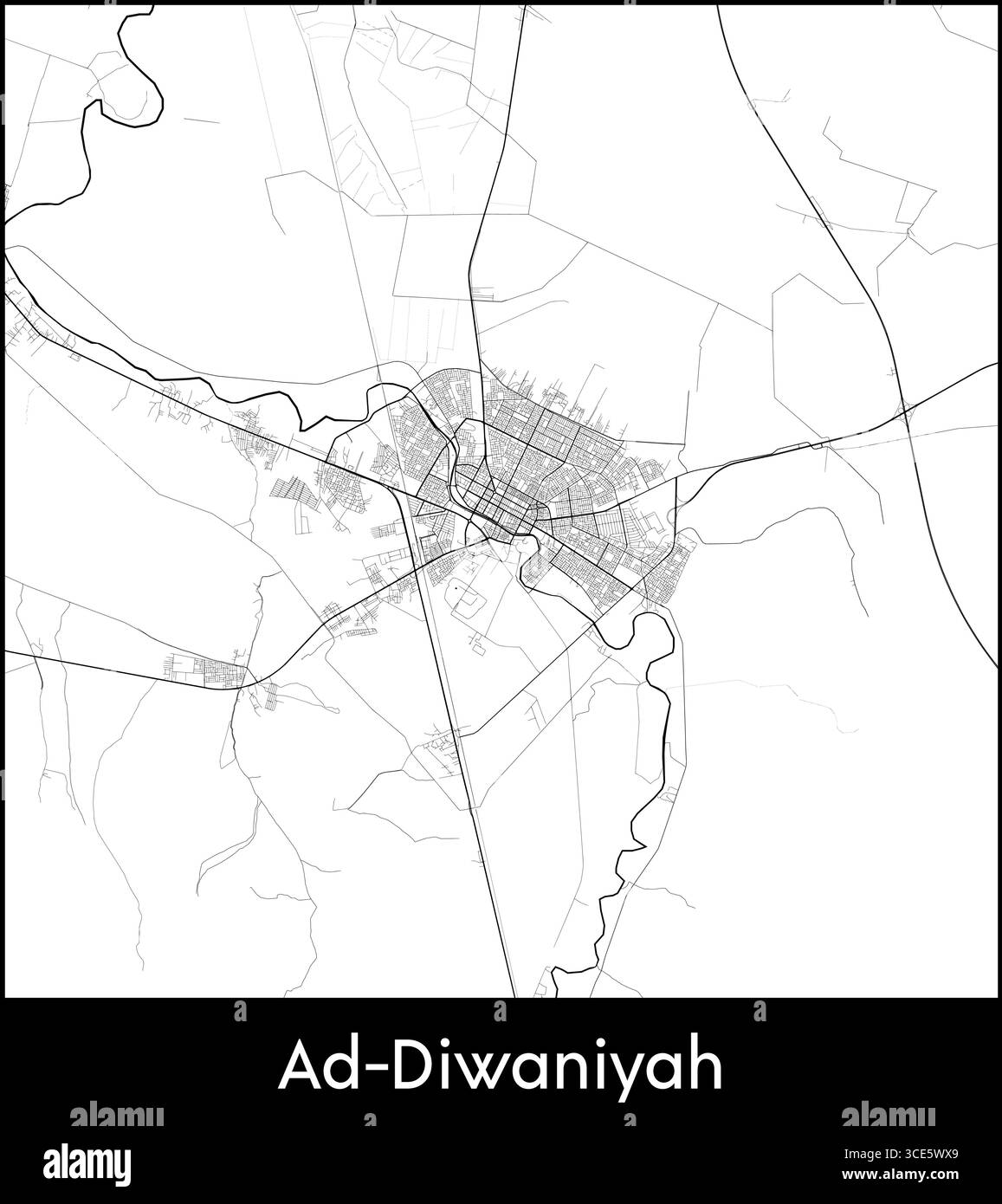 Ad diwaniyah street map hi-res stock photography and images - Alamy
